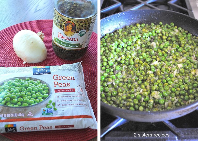 Sauteed Sweet Peas with Onions - 2 Sisters Recipes by Anna and Liz