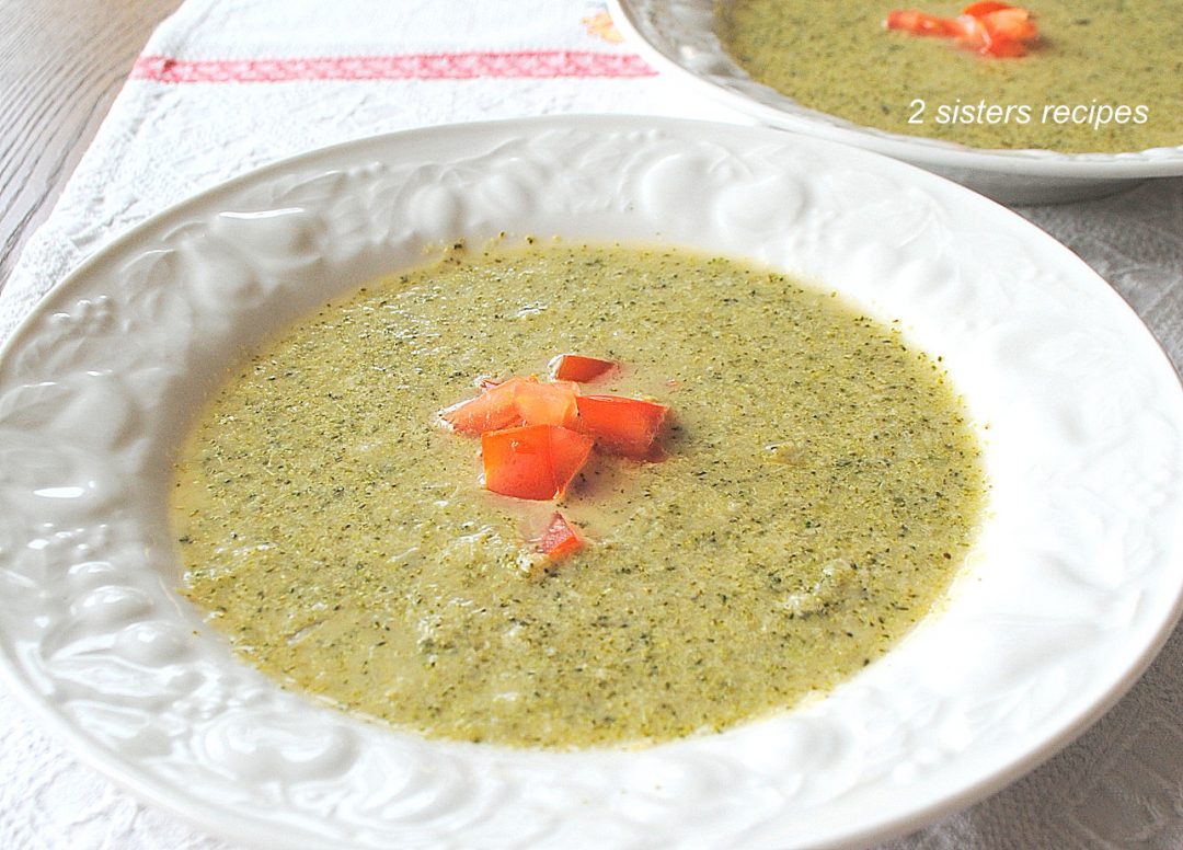 Creamy Broccoli Soup-without cream! - 2 Sisters Recipes by Anna and Liz