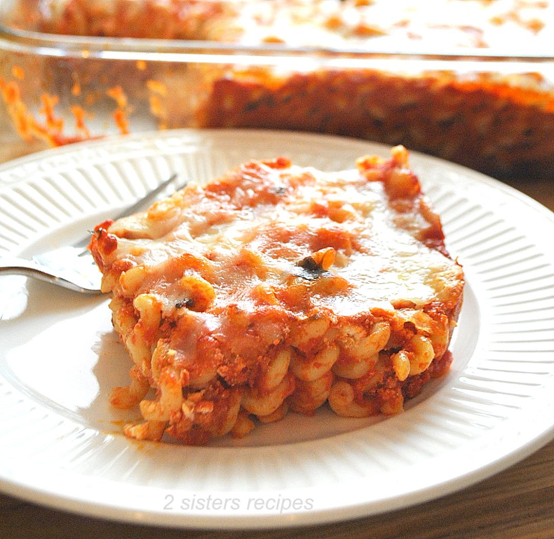 Easy Baked Long Fusilli Casserole - 2 Sisters Recipes by Anna and Liz