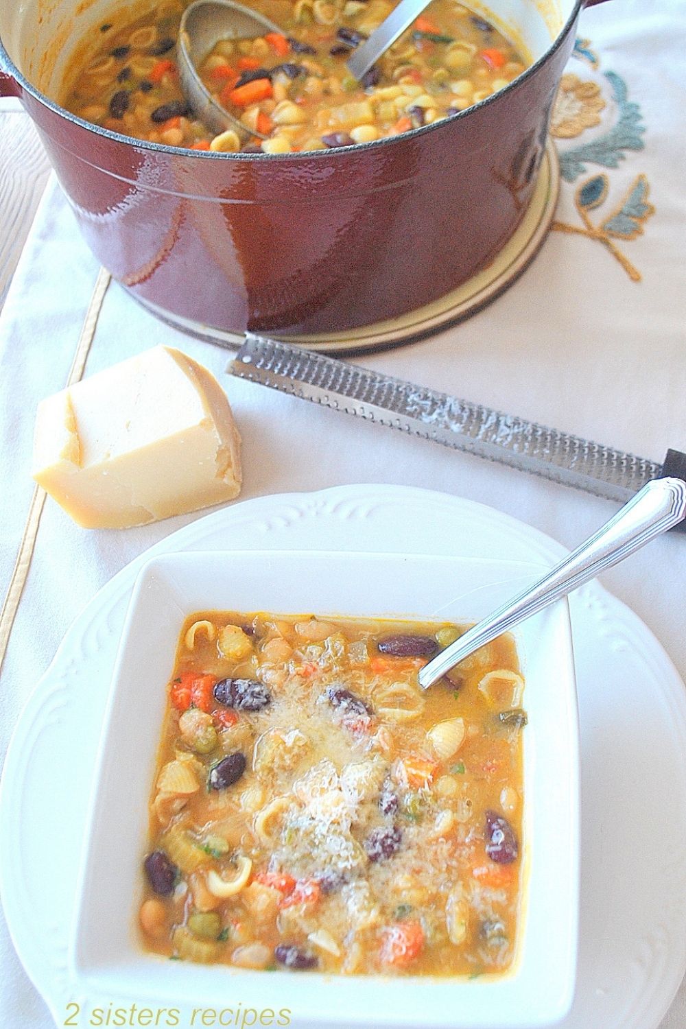 Classic Italian Minestrone Soup - 2 Sisters Recipes by Anna and Liz