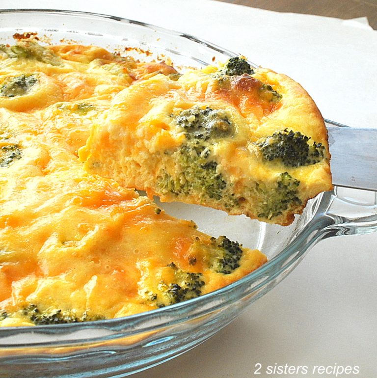 Crustless Broccoli Cheese Quiche - 2 Sisters Recipes by Anna and Liz