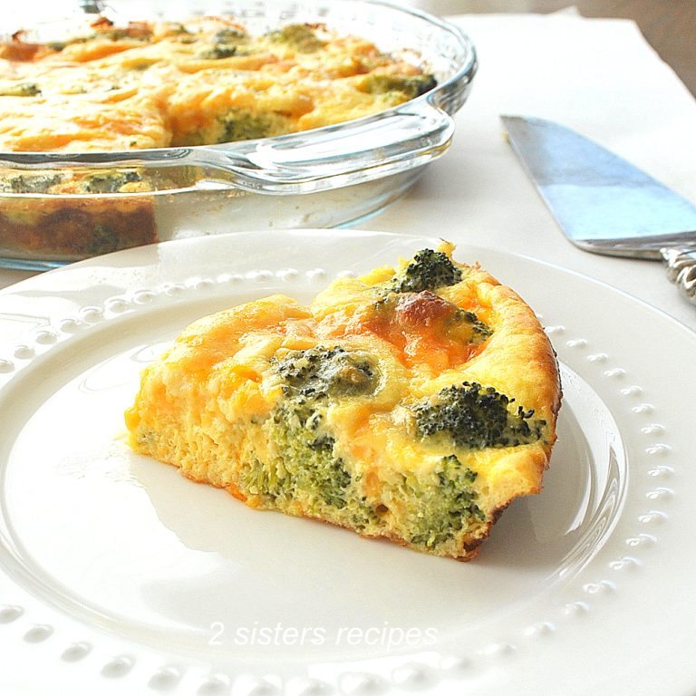 Crustless Broccoli Cheese Quiche - 2 Sisters Recipes by Anna and Liz