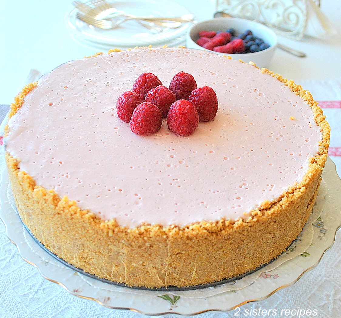 No-Bake Raspberry Cheesecake - 2 Sisters Recipes by Anna and Liz
