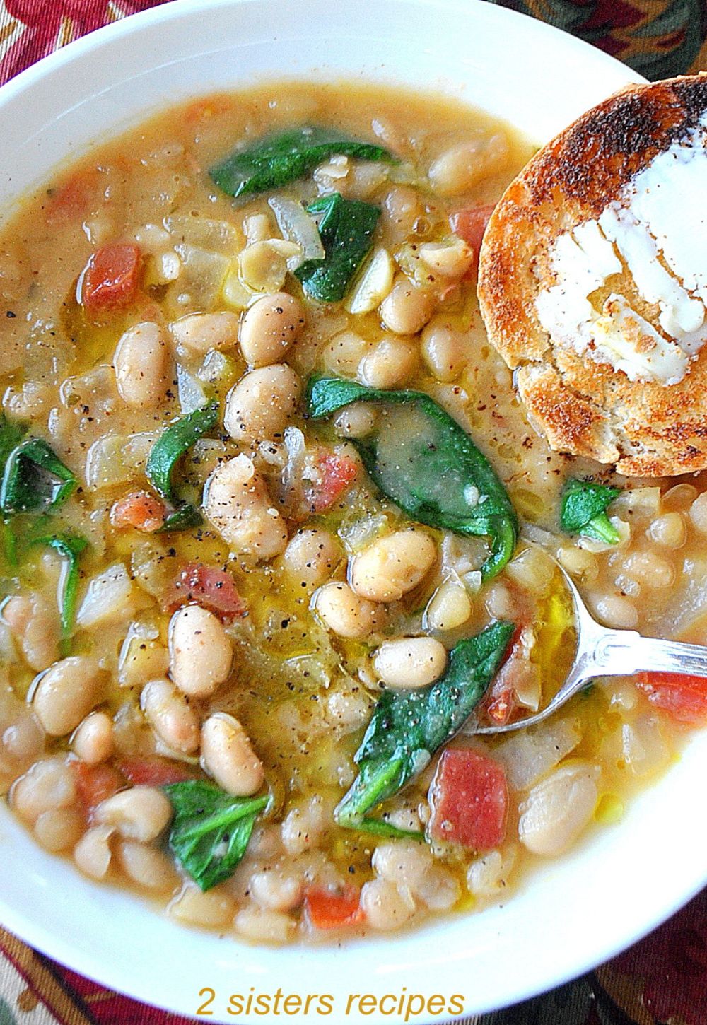 Brothy White Beans Soup - 2 Sisters Recipes by Anna and Liz